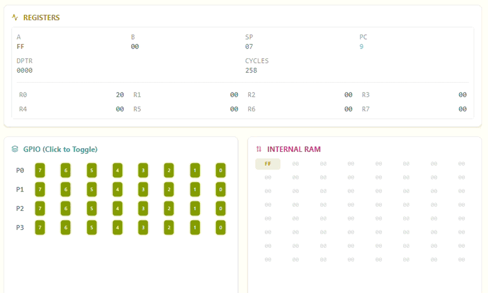 🎛️ 8051 Assembly Language Projects & Simulator Repository | 8051